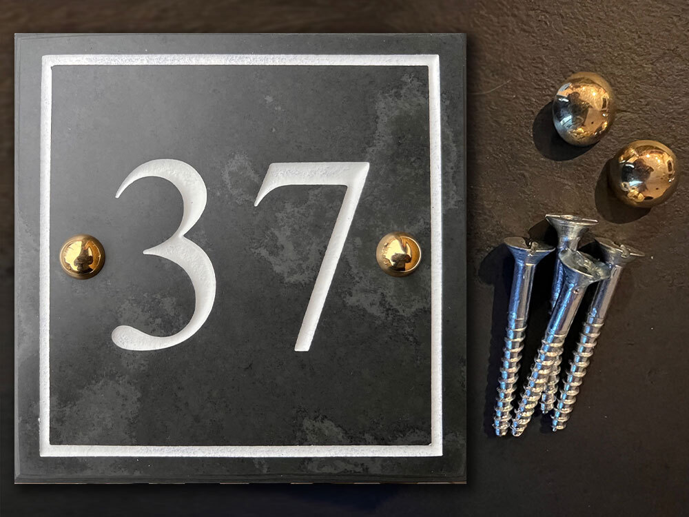 Gold Dome Tops | Welsh Slate House Signs