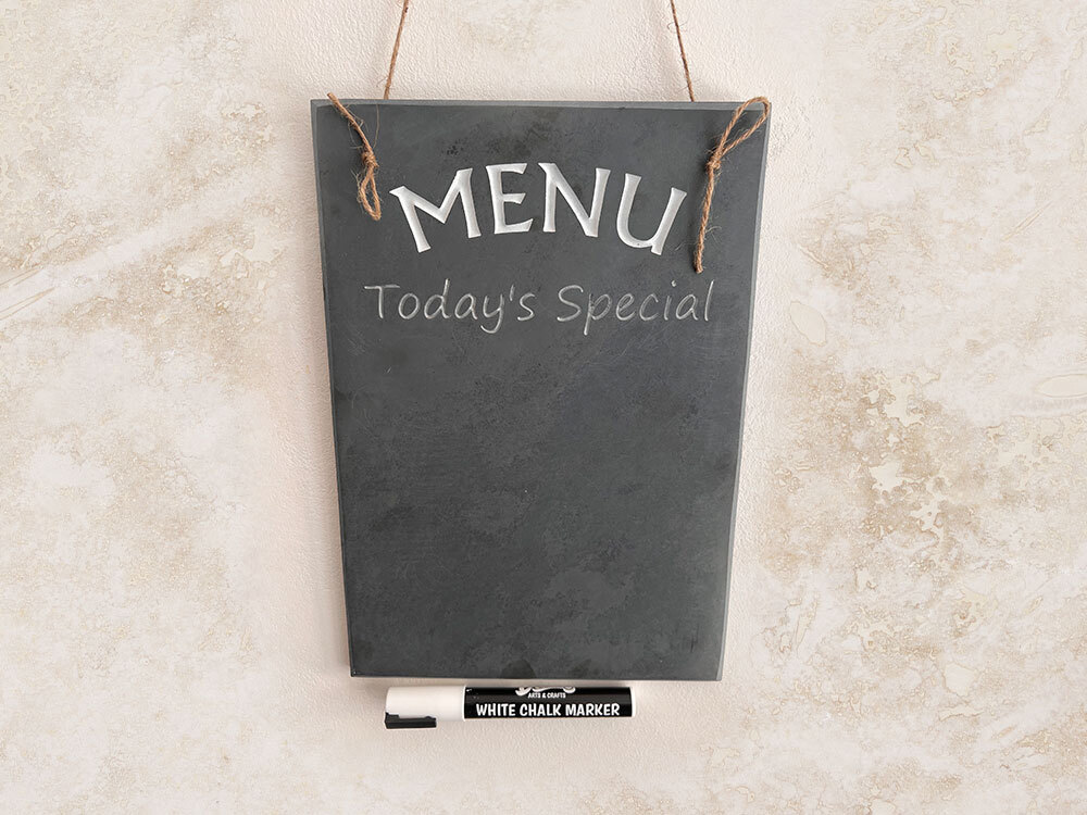 Menu Board with chalk | Welsh Slate House Signs