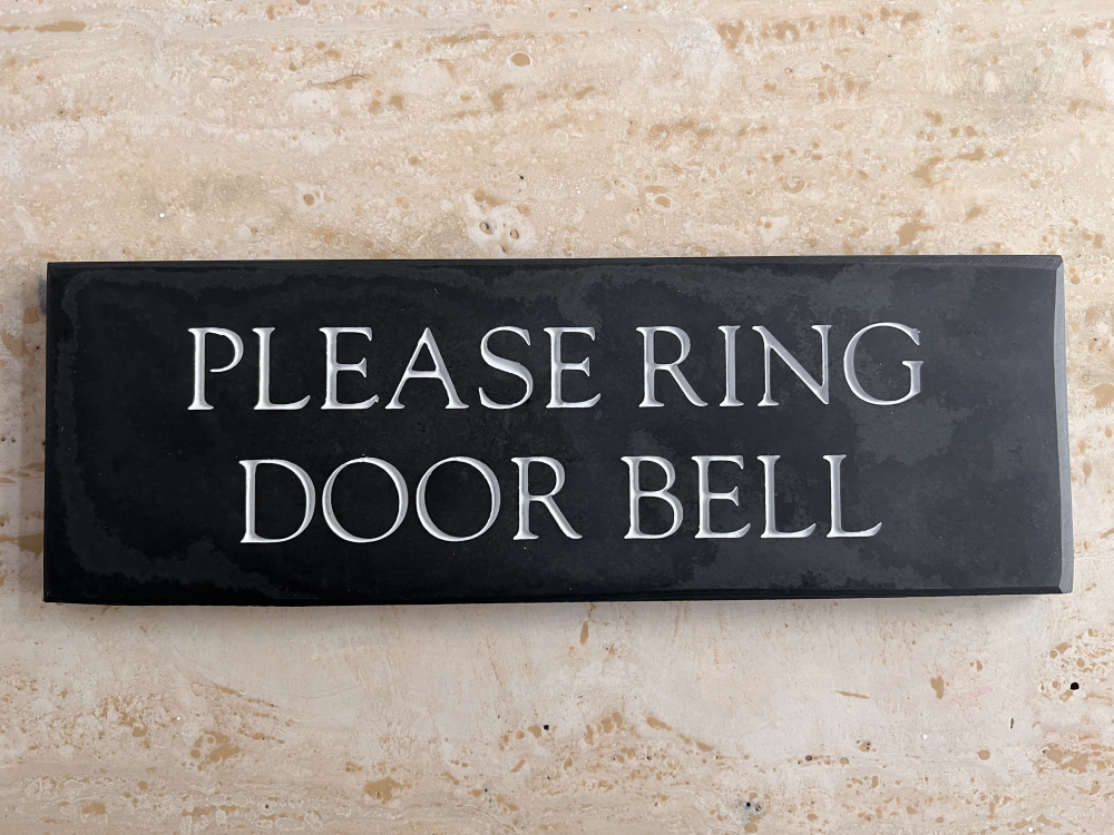 Please Ring Door Bell Sign | Welsh Slate House Signs